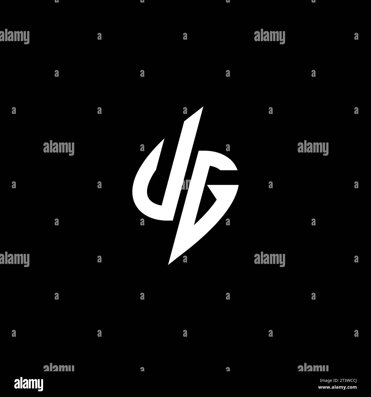 UG monogram esport logo design with cool shape concept in vector Stock ...