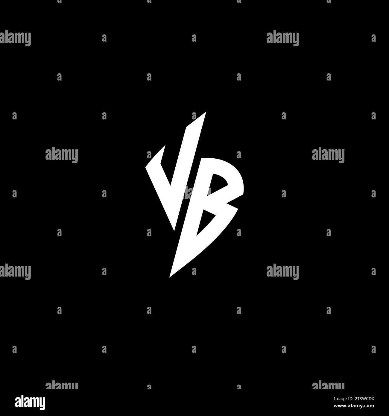 VB monogram esport logo design with cool shape concept in vector Stock ...
