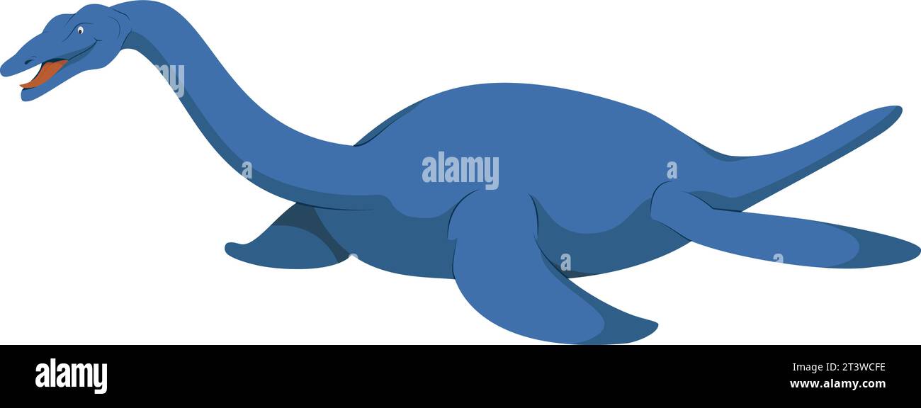 Plesiosaurus vector illustration isolated in white background ...