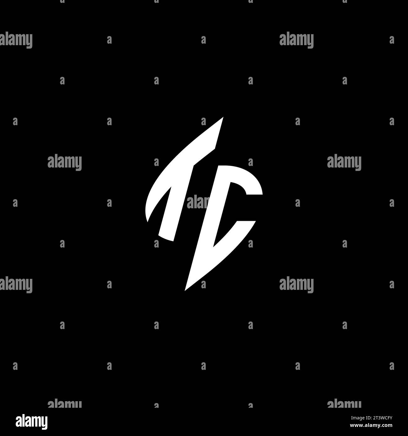 TC monogram esport logo design with cool shape concept in vector Stock ...
