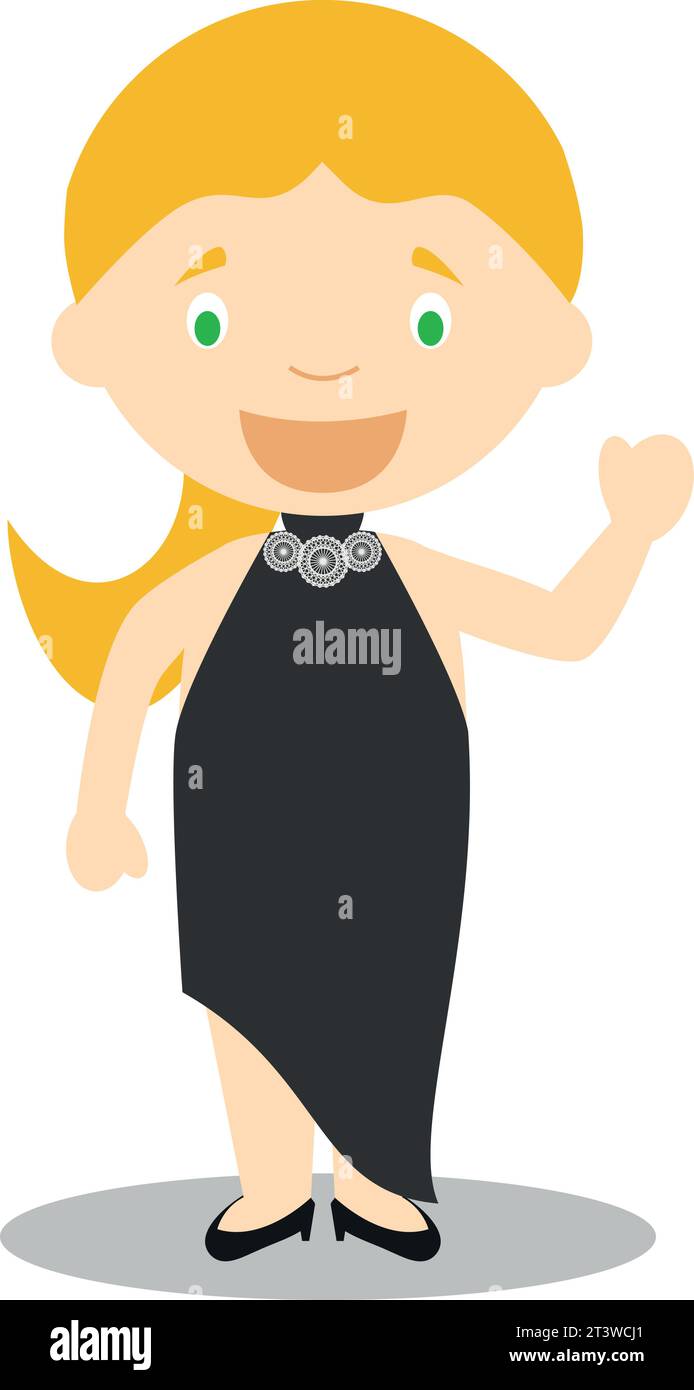 Cute cartoon vector illustration of a model. Women Professions Series ...