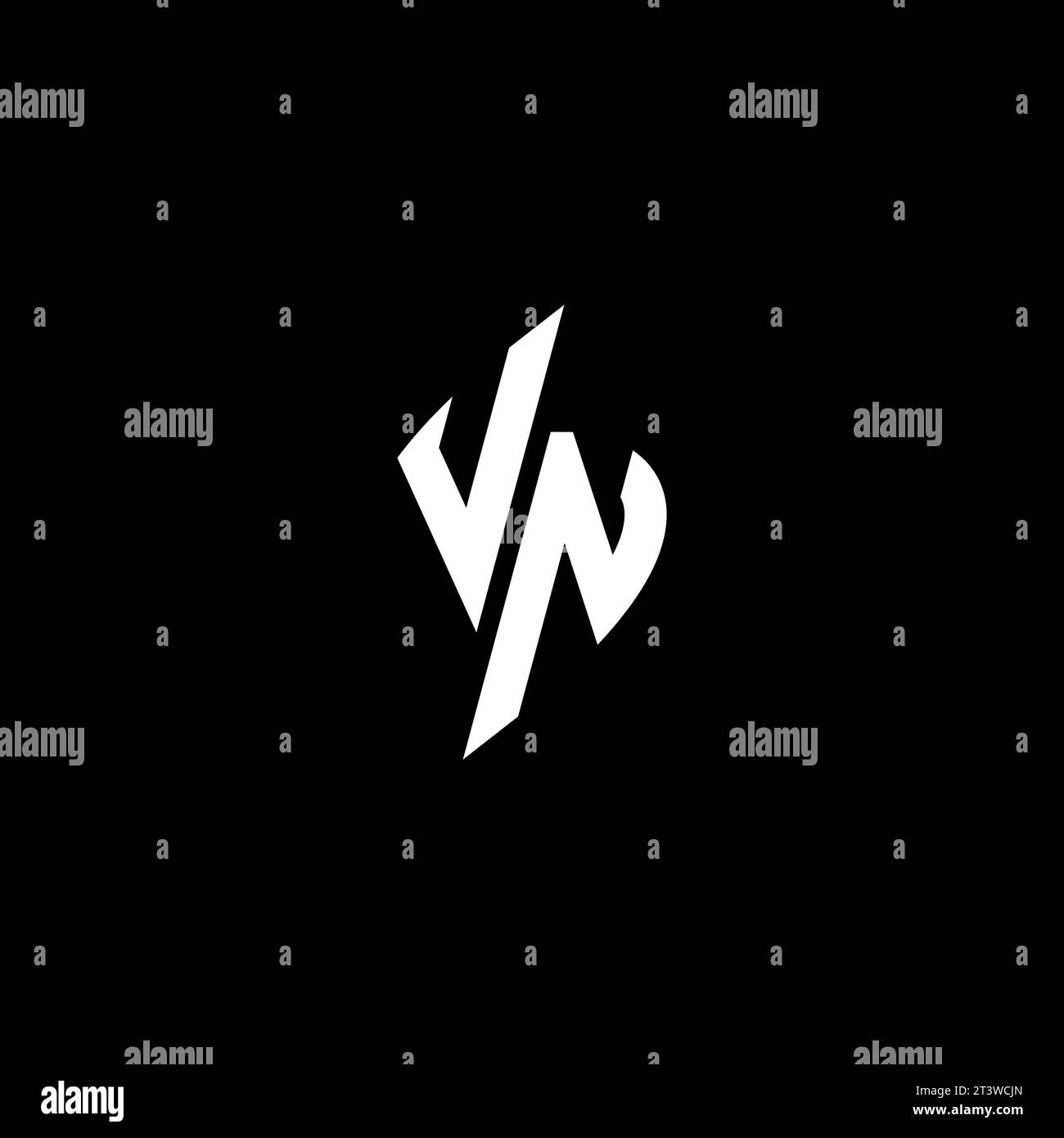 VN monogram esport logo design with cool shape concept in vector Stock ...