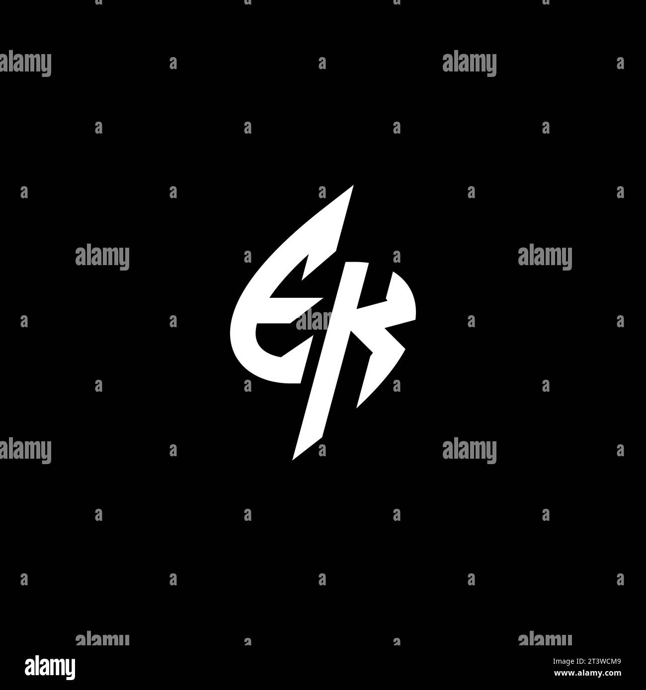EK monogram esport logo design with cool shape concept in vector Stock ...