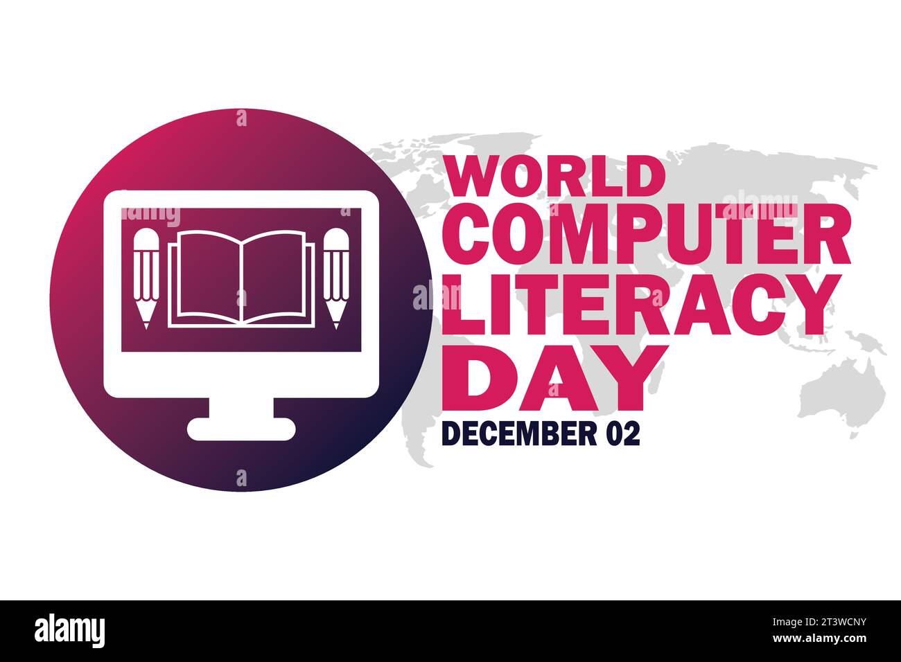 World Computer Literacy Day. December 2. Holiday concept. Template for ...