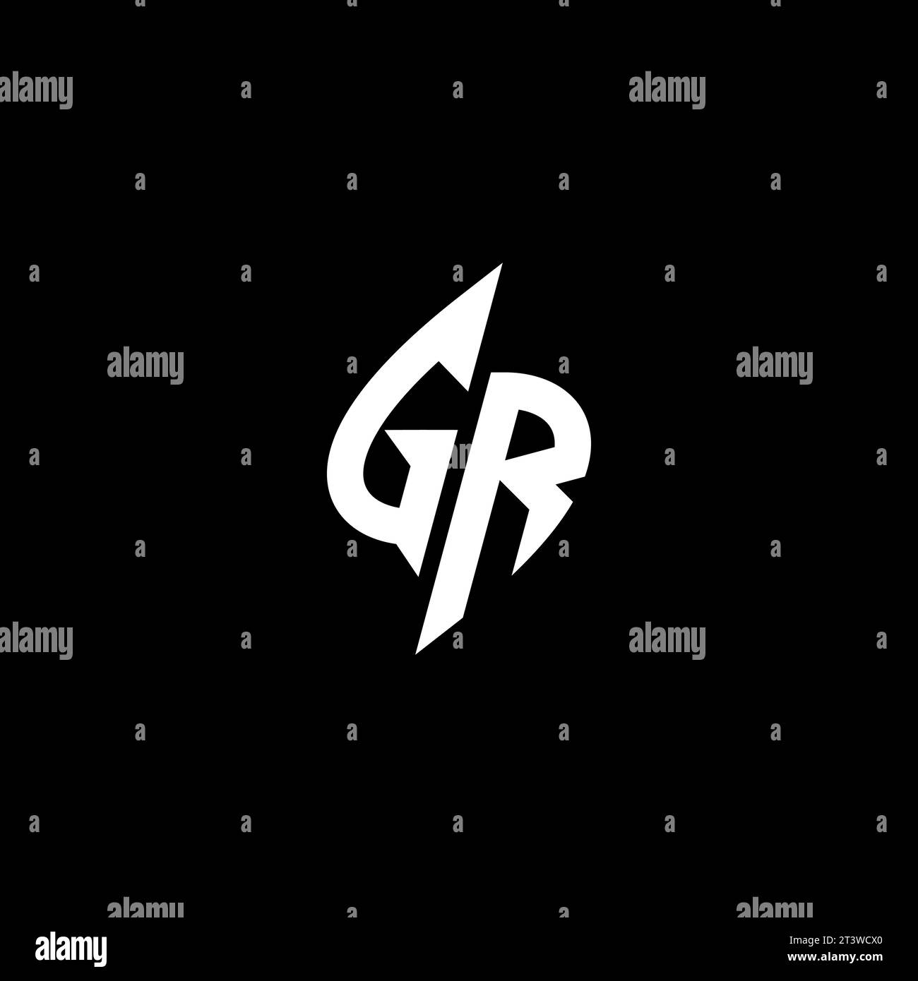GR monogram esport logo design with cool shape concept in vector Stock ...
