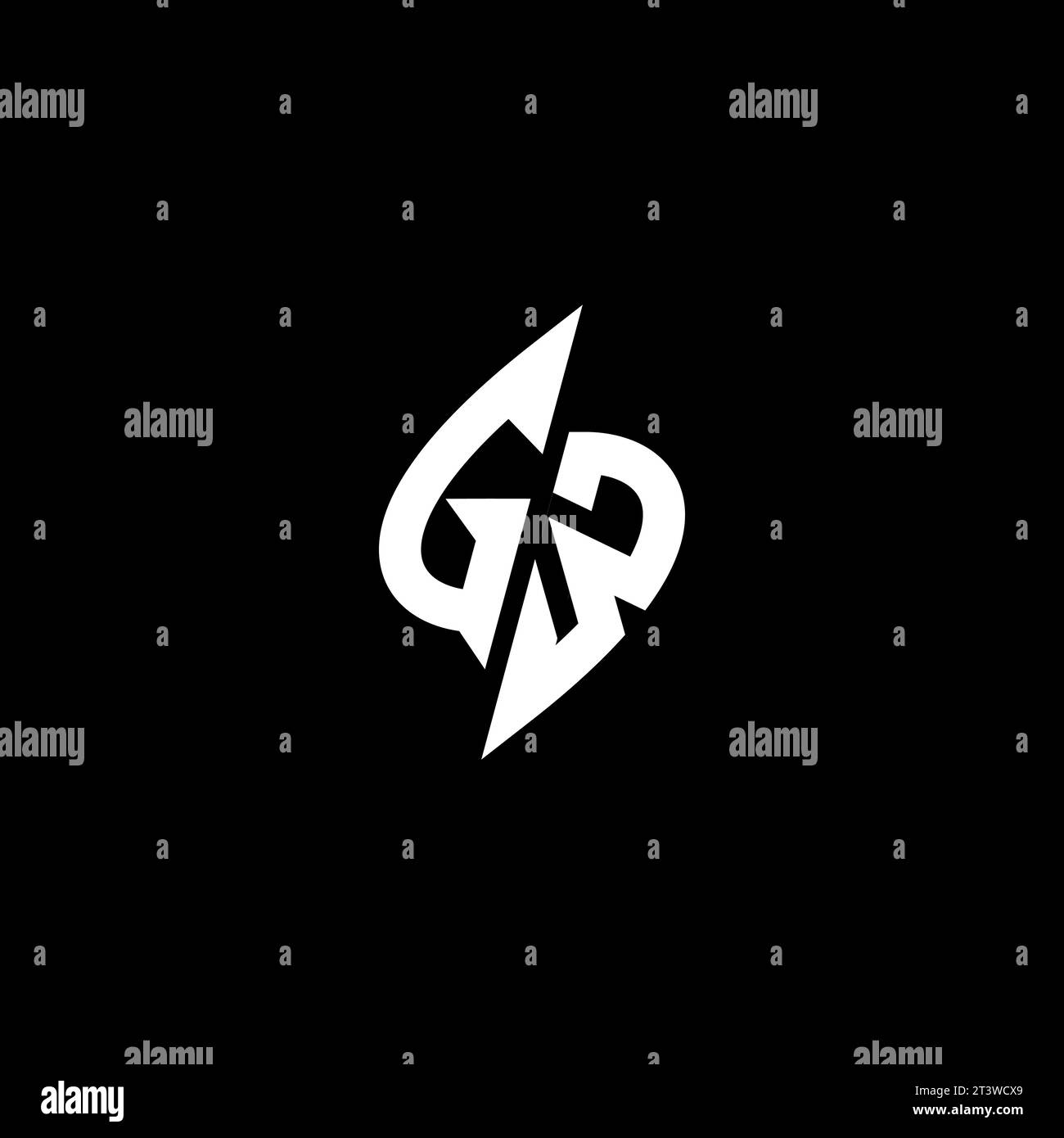 GW monogram esport logo design with cool shape concept in vector Stock ...