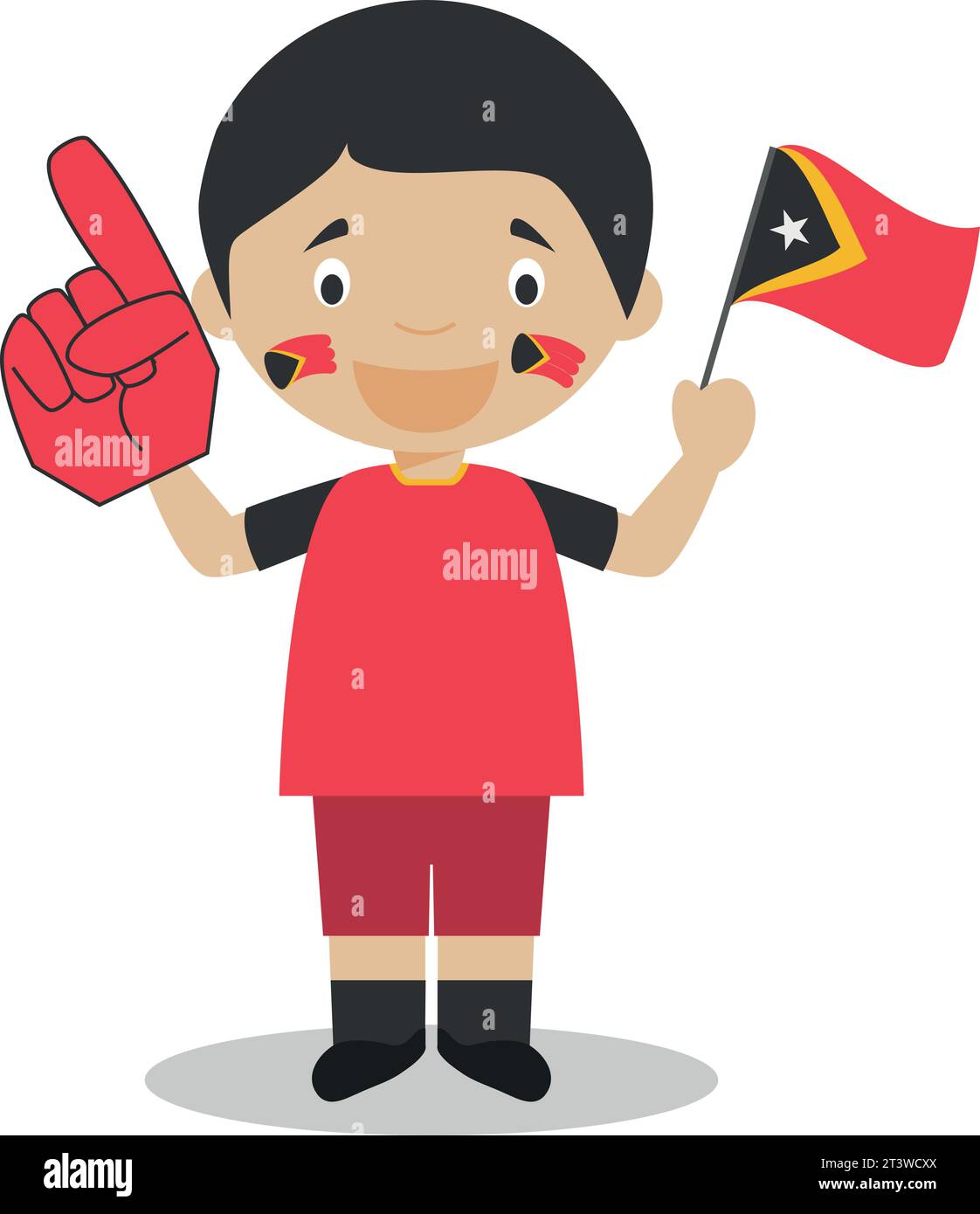 National sport team fan from East Timor with flag and glove Vector ...