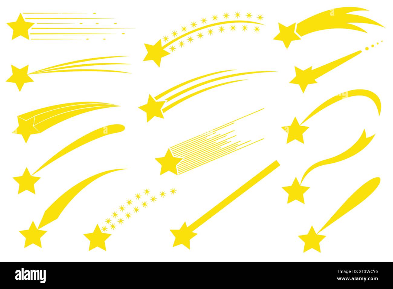 Different shooting stars illustration isolated on white Stock Vector ...
