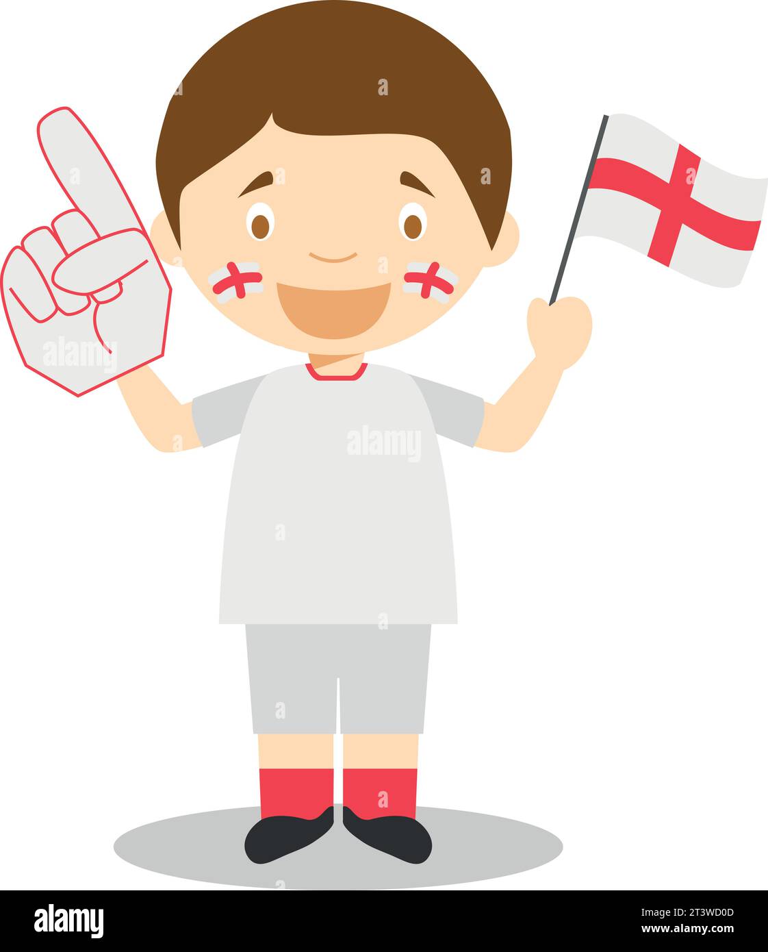 National sport team fan from England with flag and glove Vector ...