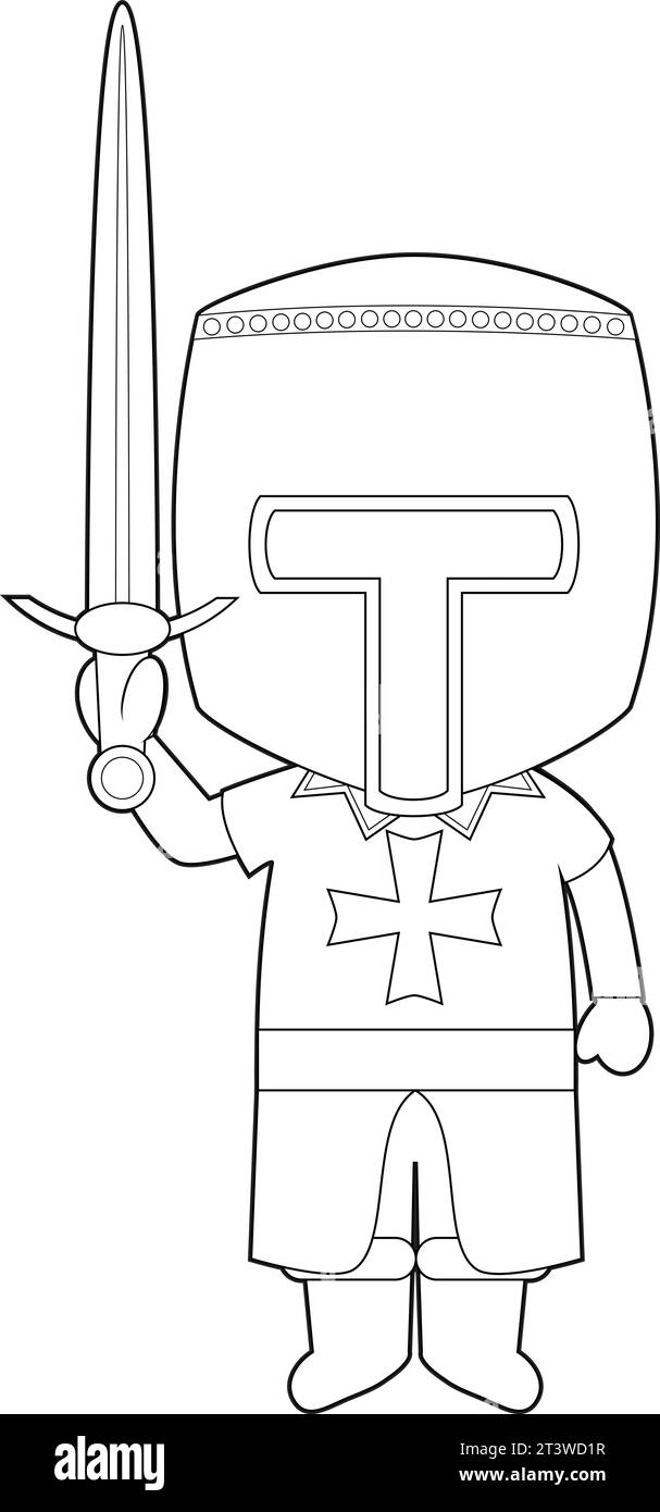 Easy coloring cartoon character from Malta dressed in the traditional ...