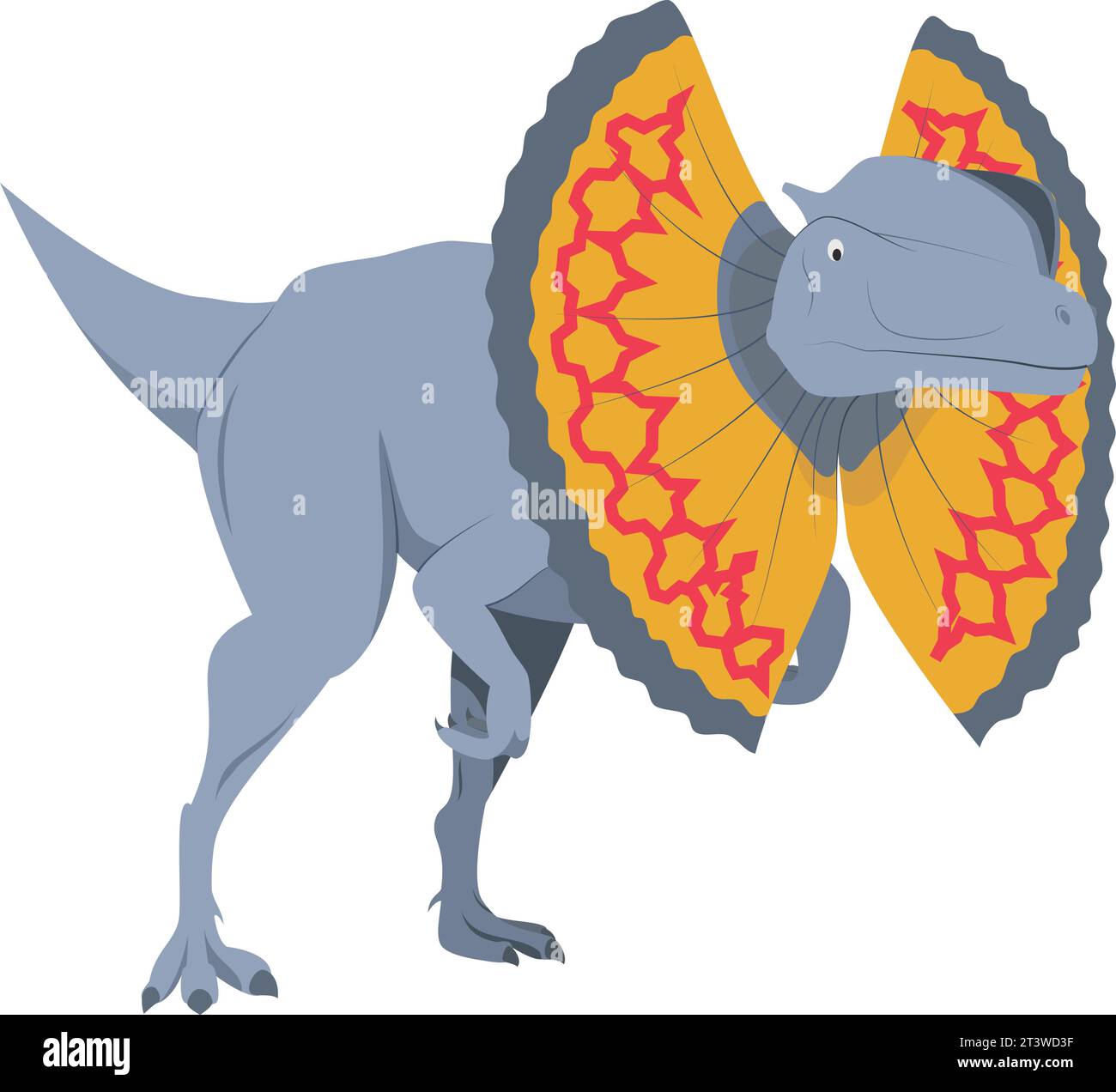 Dilophosaurus vector illustration isolated in white background. Dinosaurs Collection Stock ...