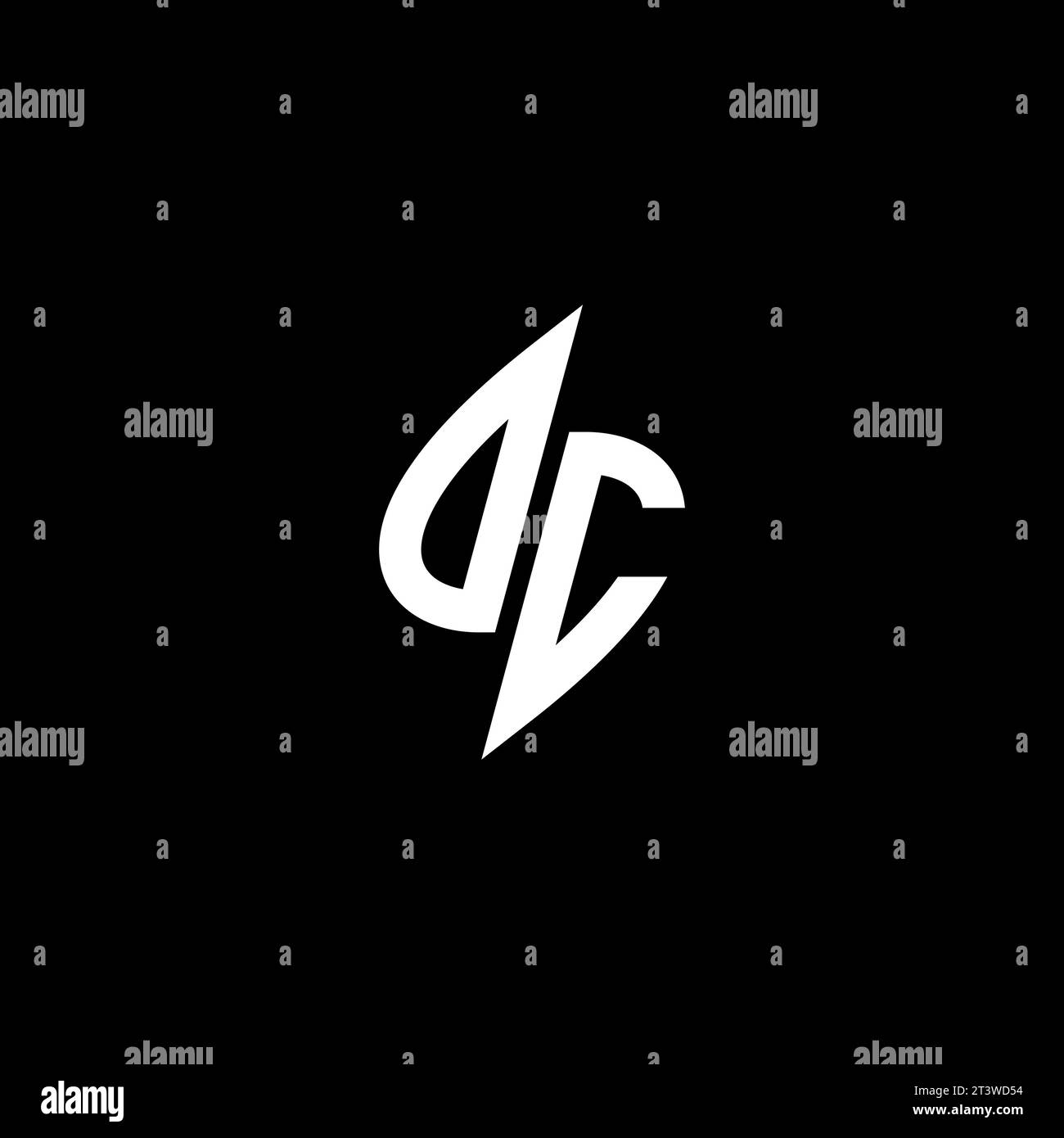 DC monogram esport logo design with cool shape concept in vector Stock ...