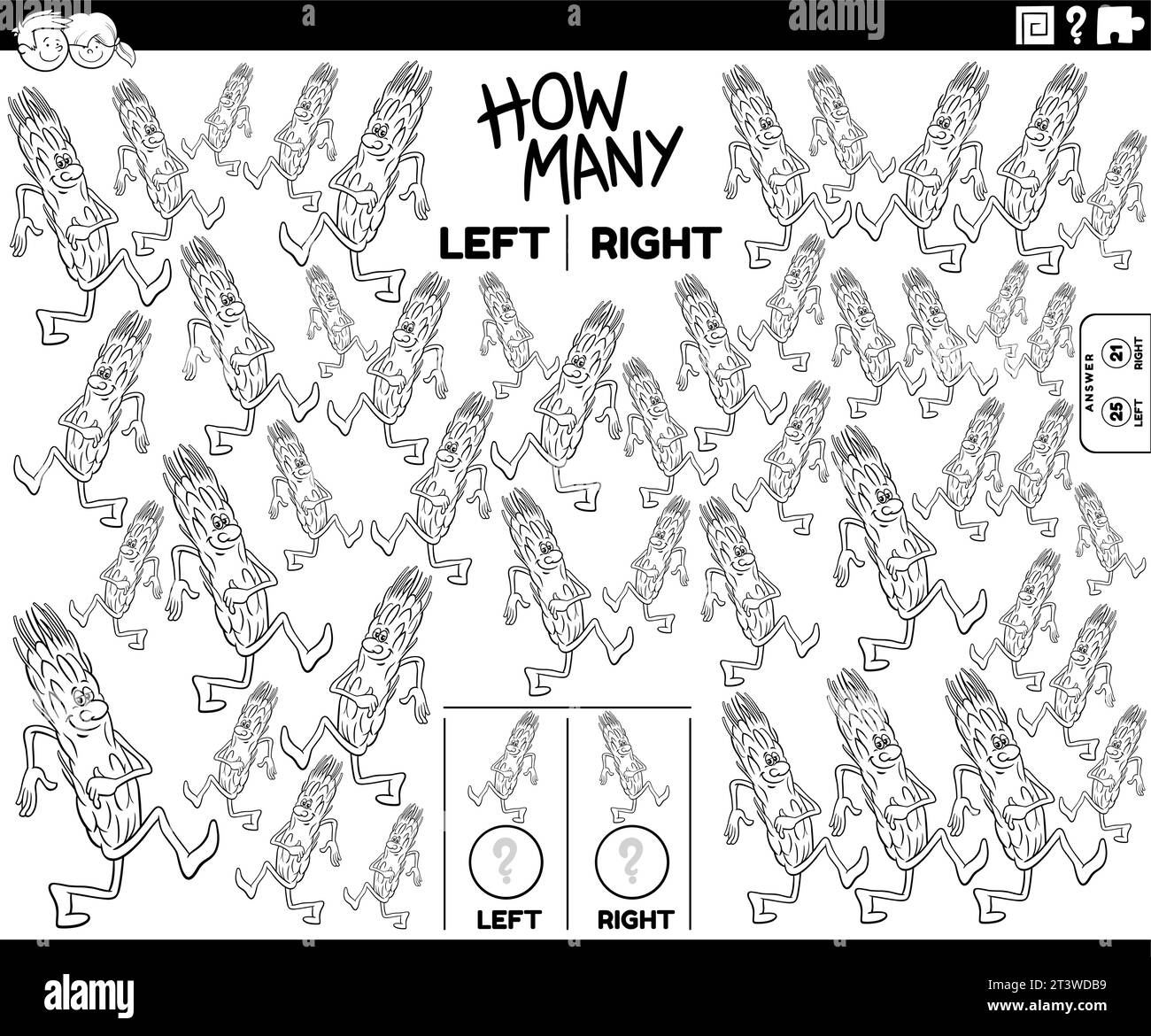 Black and white cartoon illustration of educational activity of ...