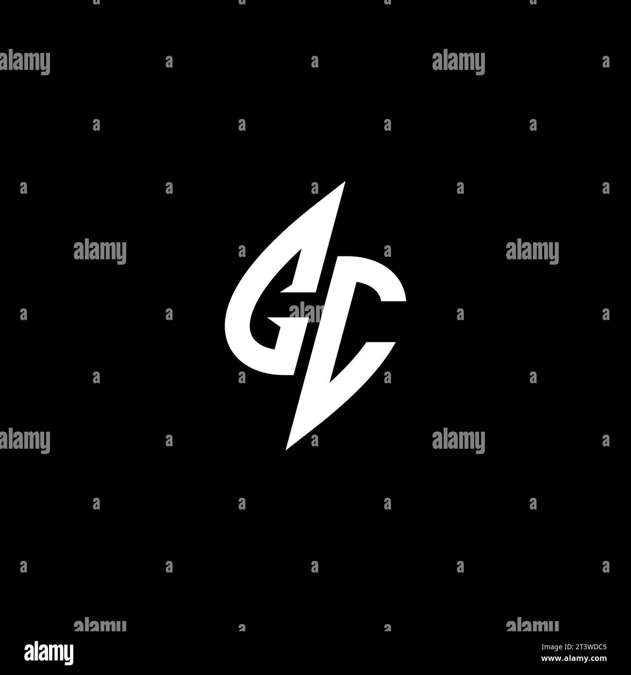 CC monogram esport logo design with cool shape concept in vector Stock ...