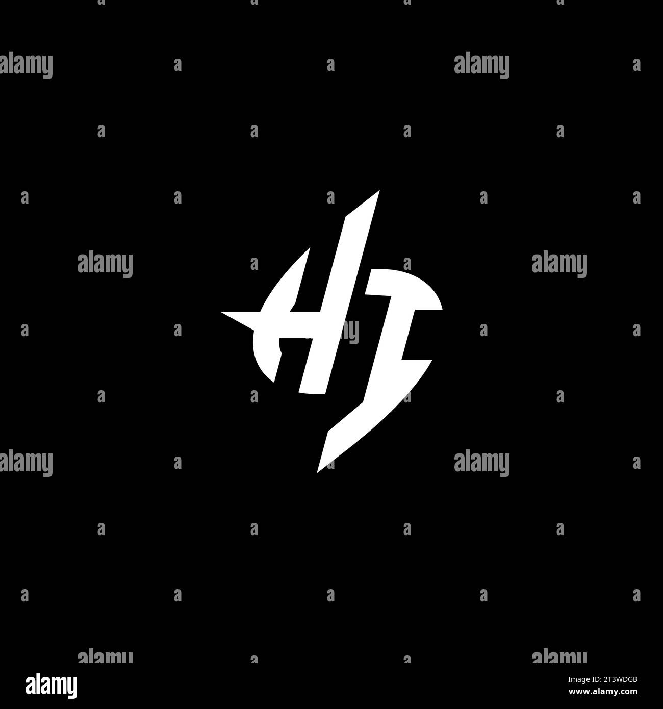 HI monogram esport logo design with cool shape concept in vector Stock ...