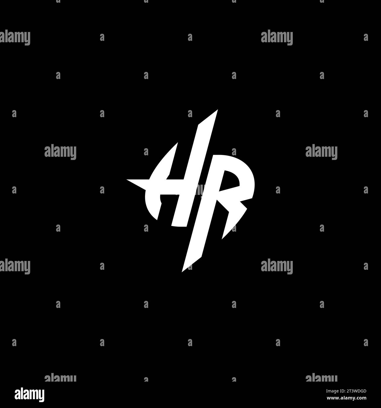 HR monogram esport logo design with cool shape concept in vector Stock ...