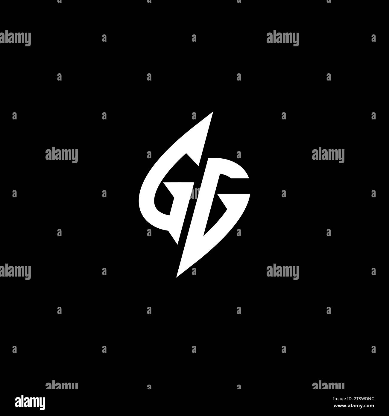 GG monogram esport logo design with cool shape concept in vector Stock ...