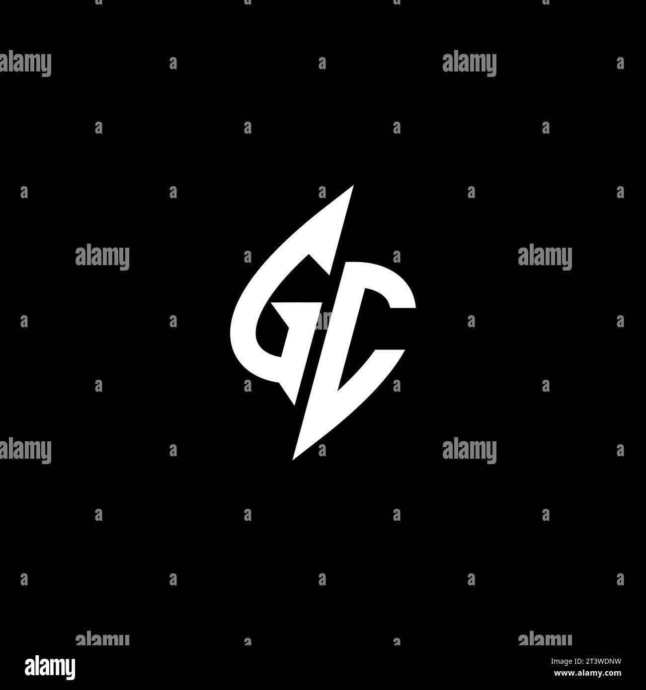 GC monogram esport logo design with cool shape concept in vector Stock ...
