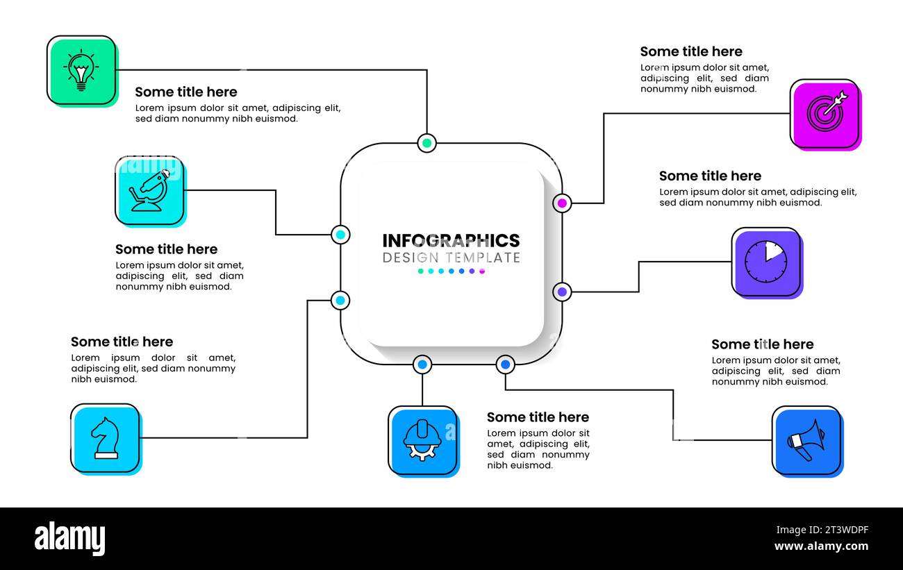 Infographic template with icons and 7 options or steps. Technology ...