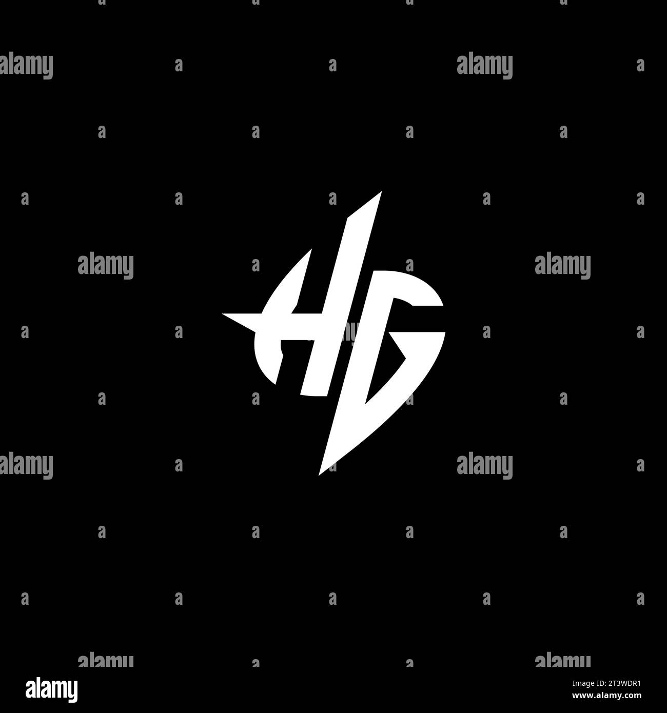 HG monogram esport logo design with cool shape concept in vector Stock ...