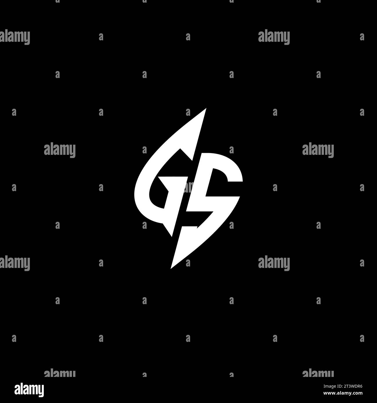 GS monogram esport logo design with cool shape concept in vector Stock ...