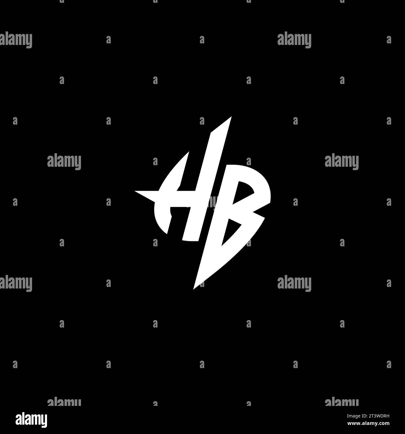 HB monogram esport logo design with cool shape concept in vector Stock ...