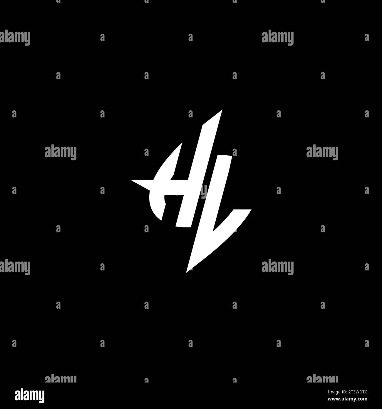 HL monogram esport logo design with cool shape concept in vector Stock ...