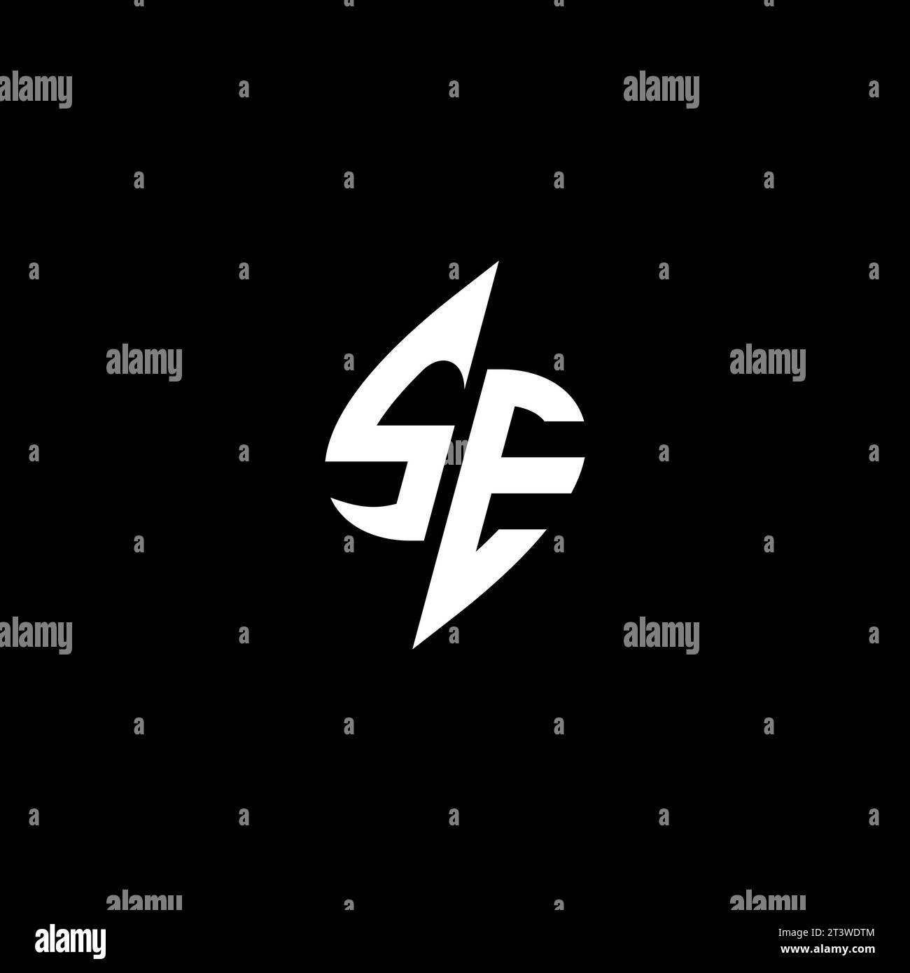SE monogram esport logo design with cool shape concept in vector Stock ...