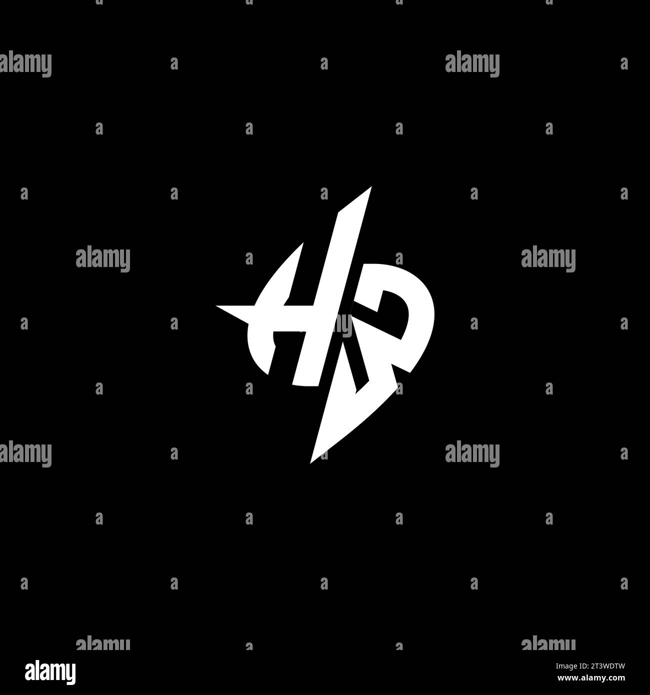 HW monogram esport logo design with cool shape concept in vector Stock ...