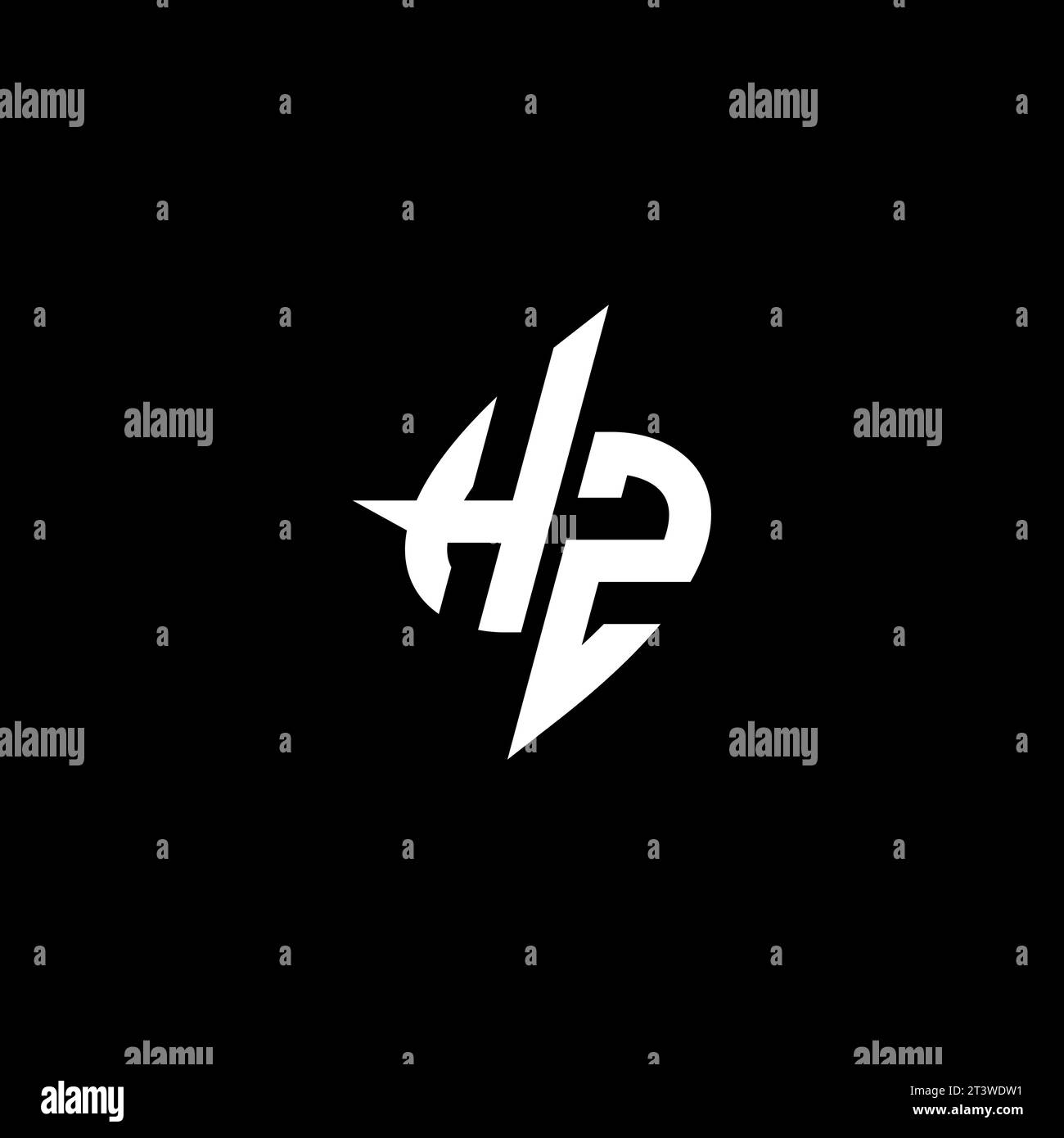 HZ monogram esport logo design with cool shape concept in vector Stock ...