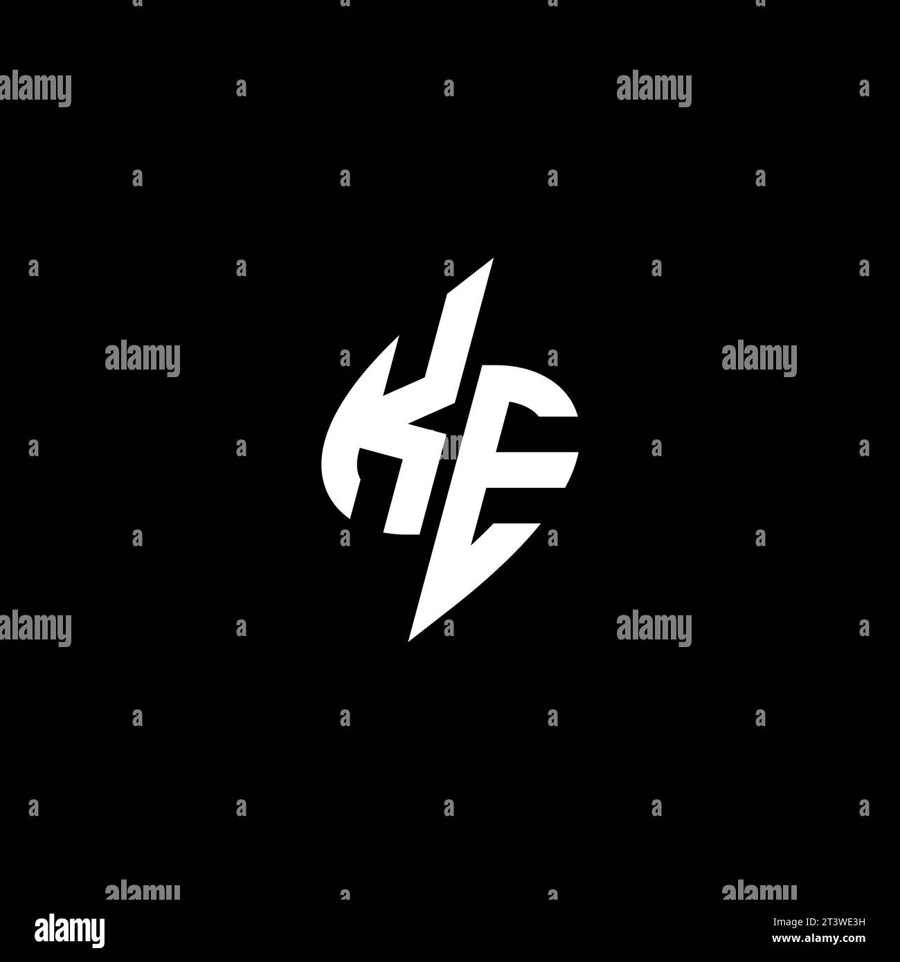 KE monogram esport logo design with cool shape concept in vector Stock ...