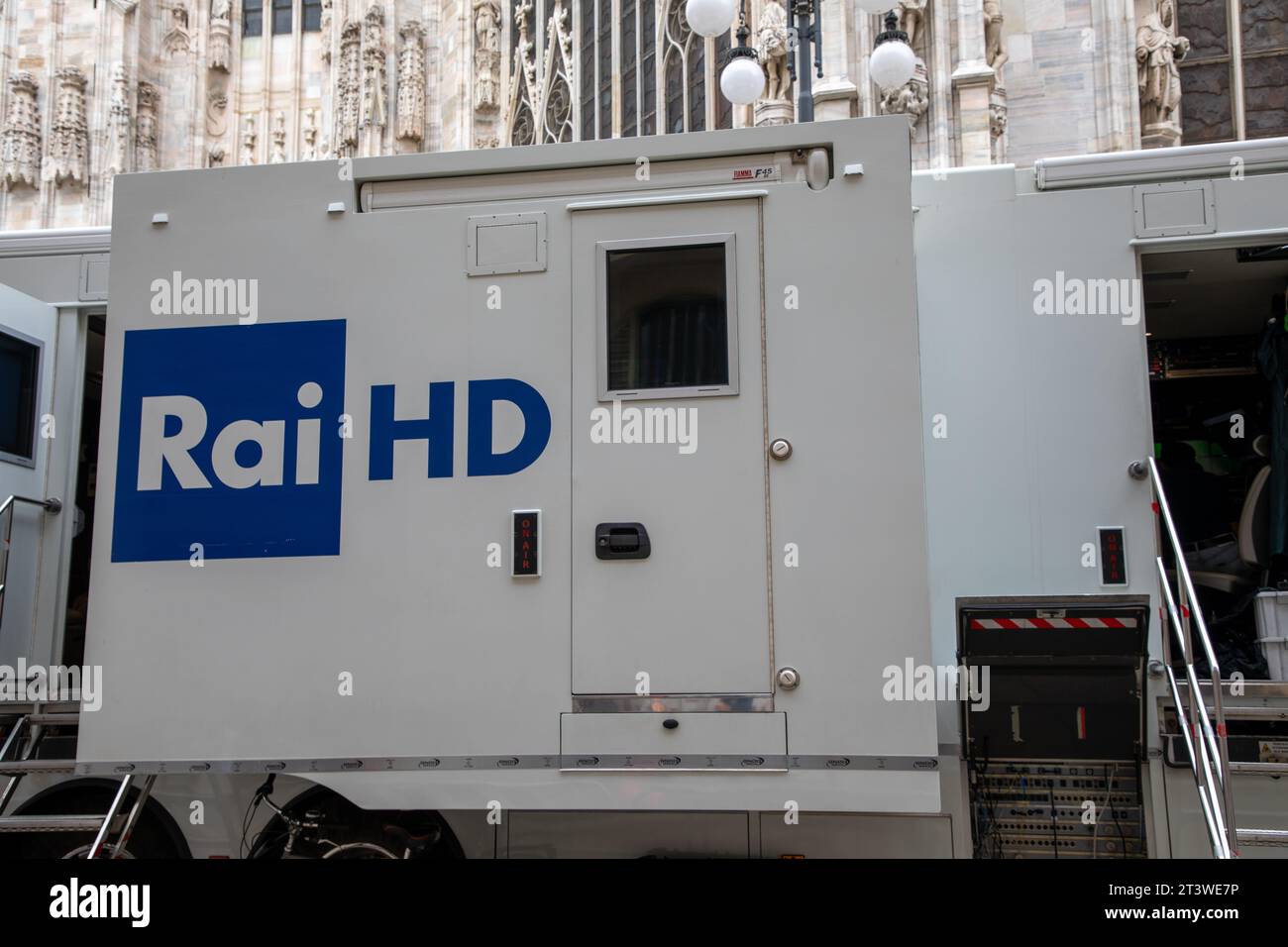 Milan, ITALY - 10 21 2023 : RAI HD Italian television sign text and ...