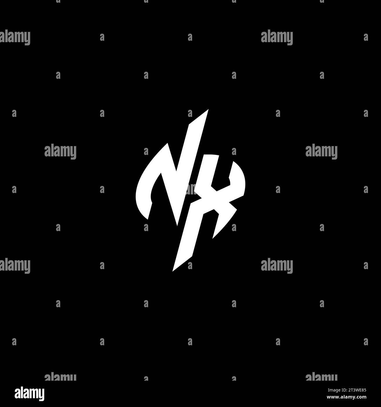 NX monogram esport logo design with cool shape concept in vector Stock ...