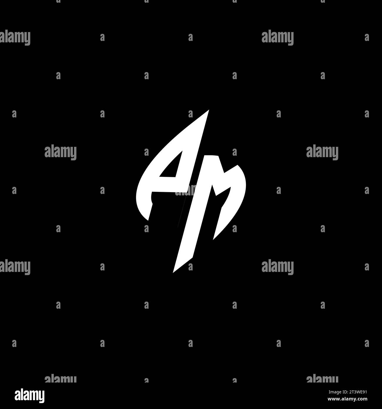 PM monogram esport logo design with cool shape concept in vector Stock ...