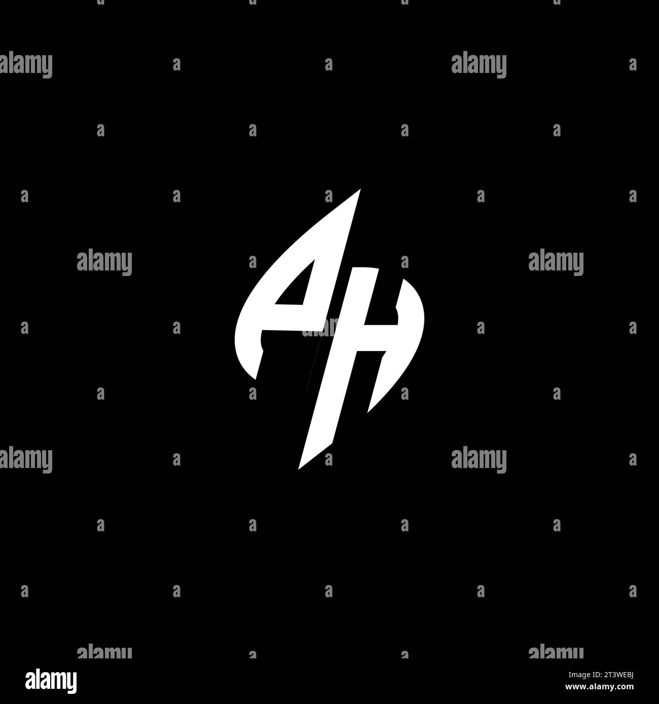 PH monogram esport logo design with cool shape concept in vector Stock ...