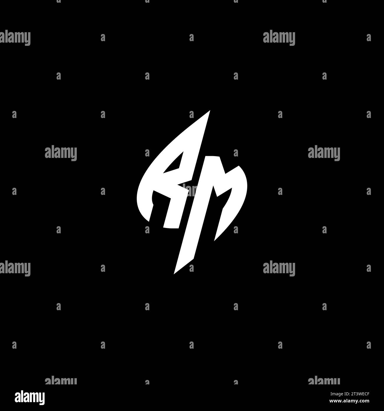 RM monogram esport logo design with cool shape concept in vector Stock ...