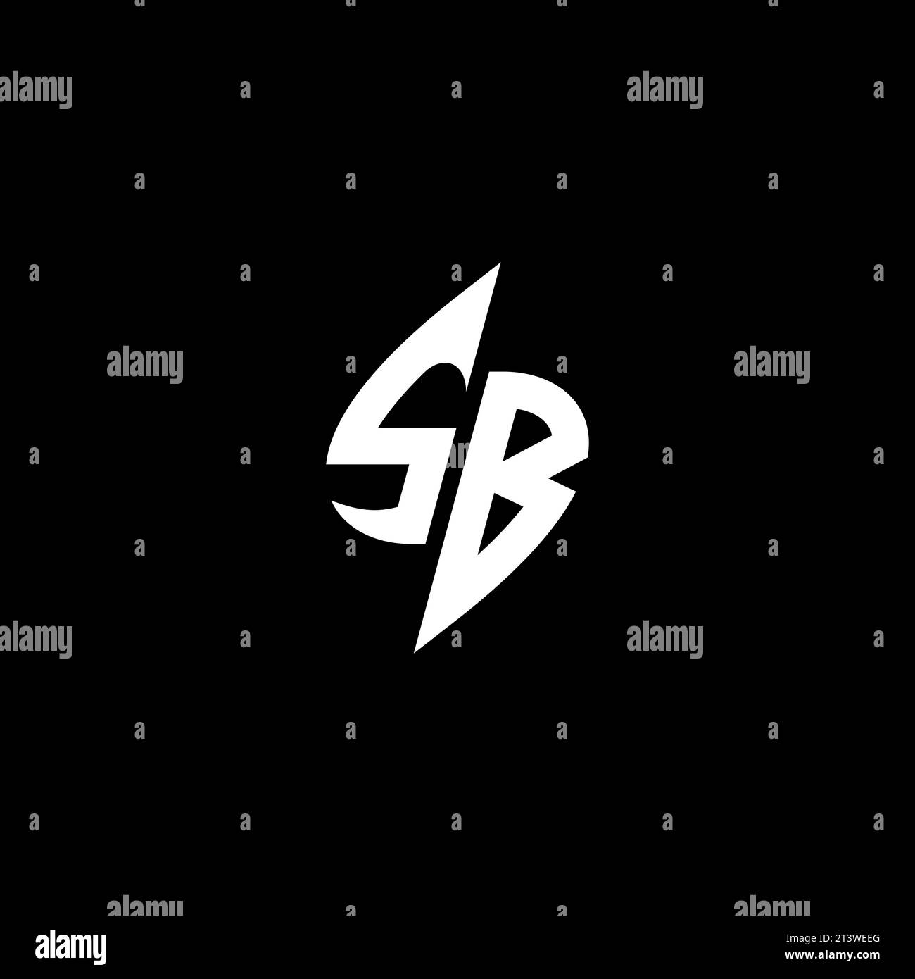 SB monogram esport logo design with cool shape concept in vector Stock ...