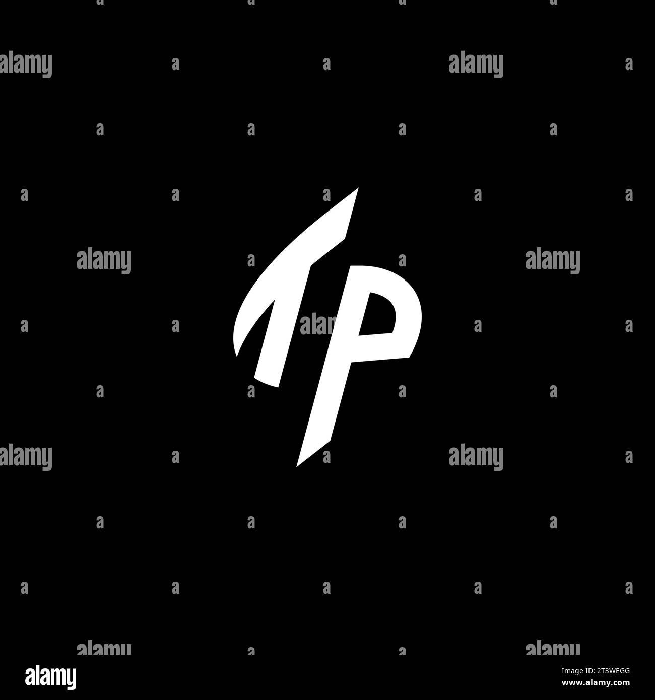 TP monogram esport logo design with cool shape concept in vector Stock ...