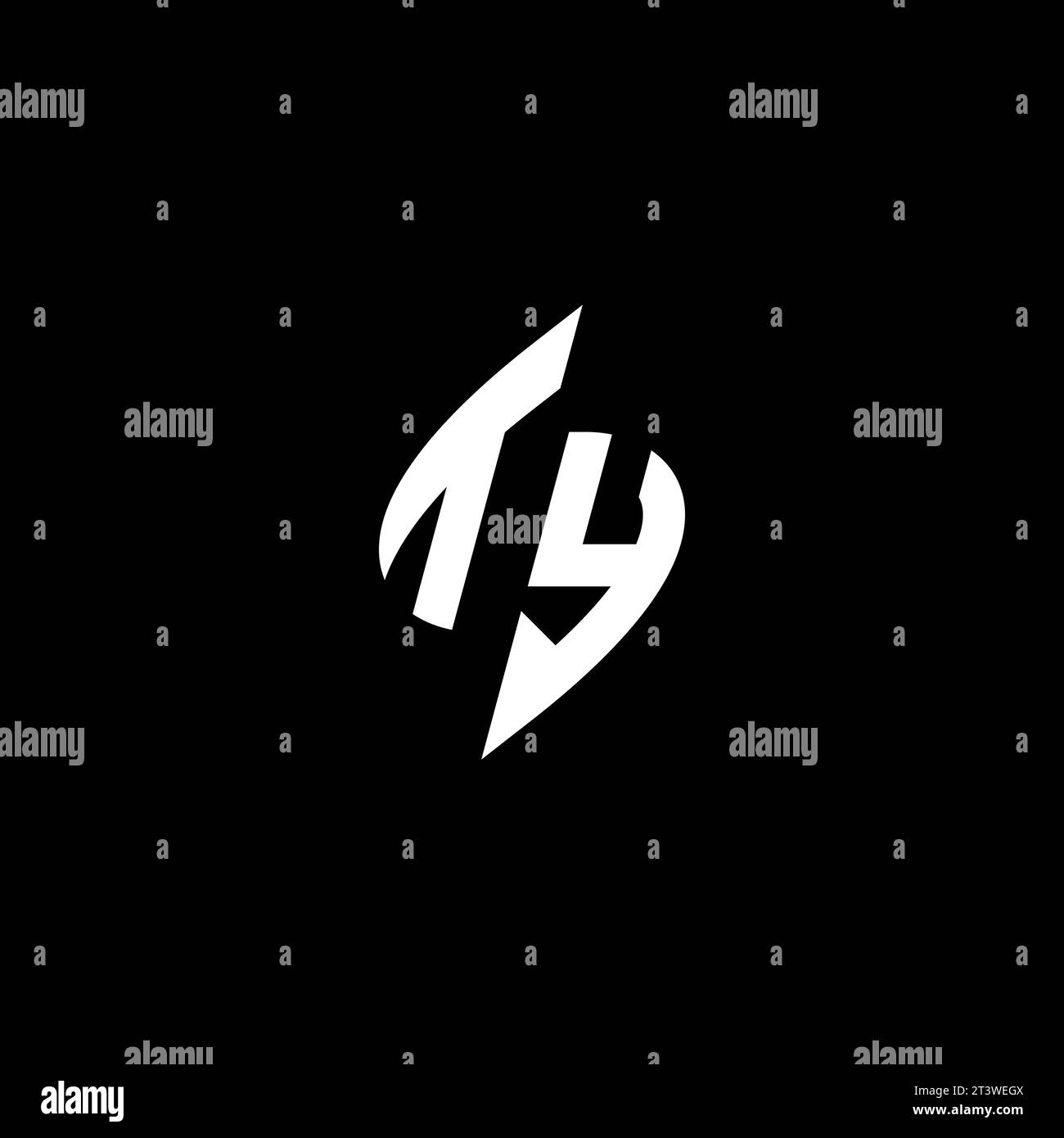 TY monogram esport logo design with cool shape concept in vector Stock ...