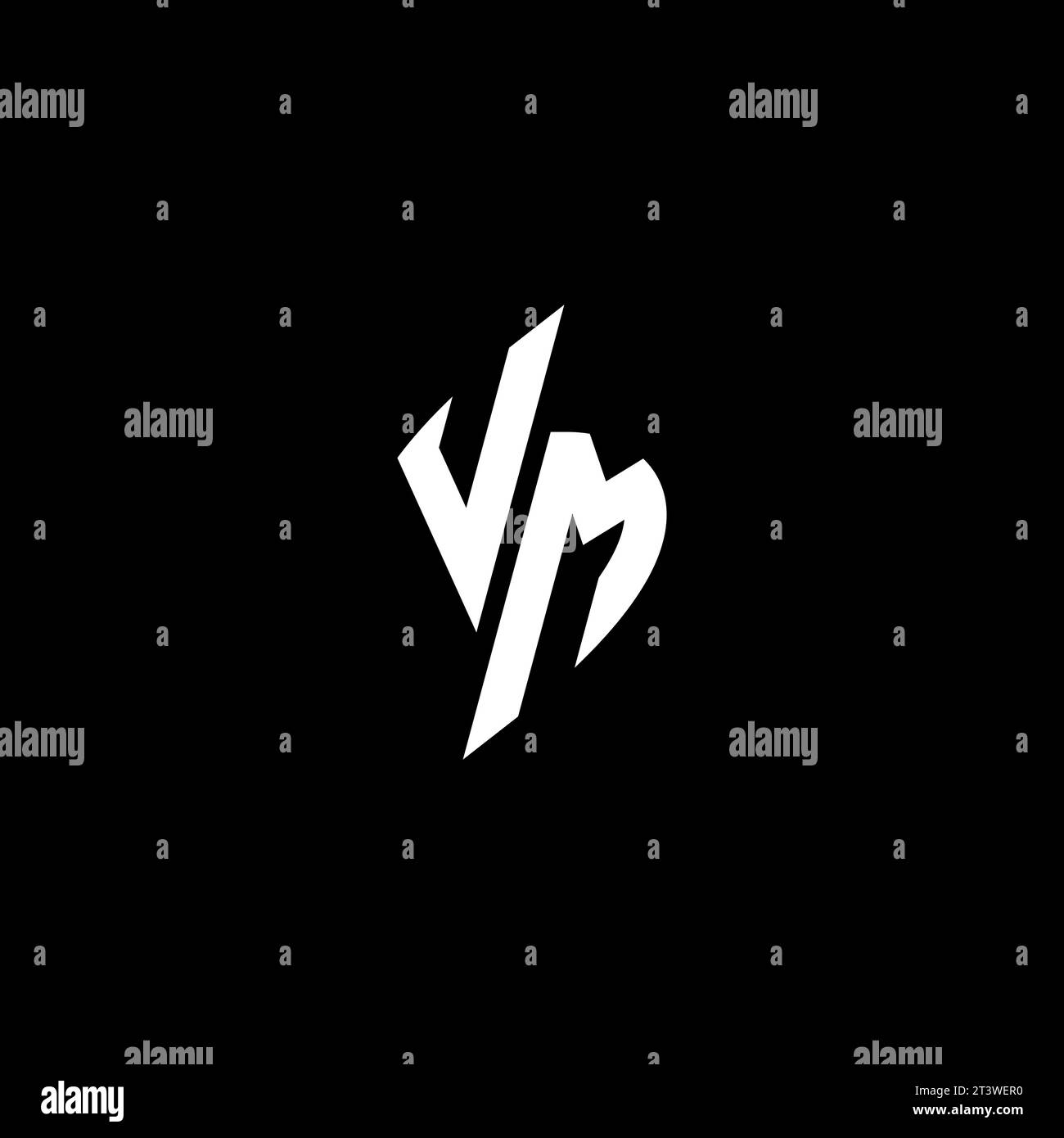 VM monogram esport logo design with cool shape concept in vector Stock ...