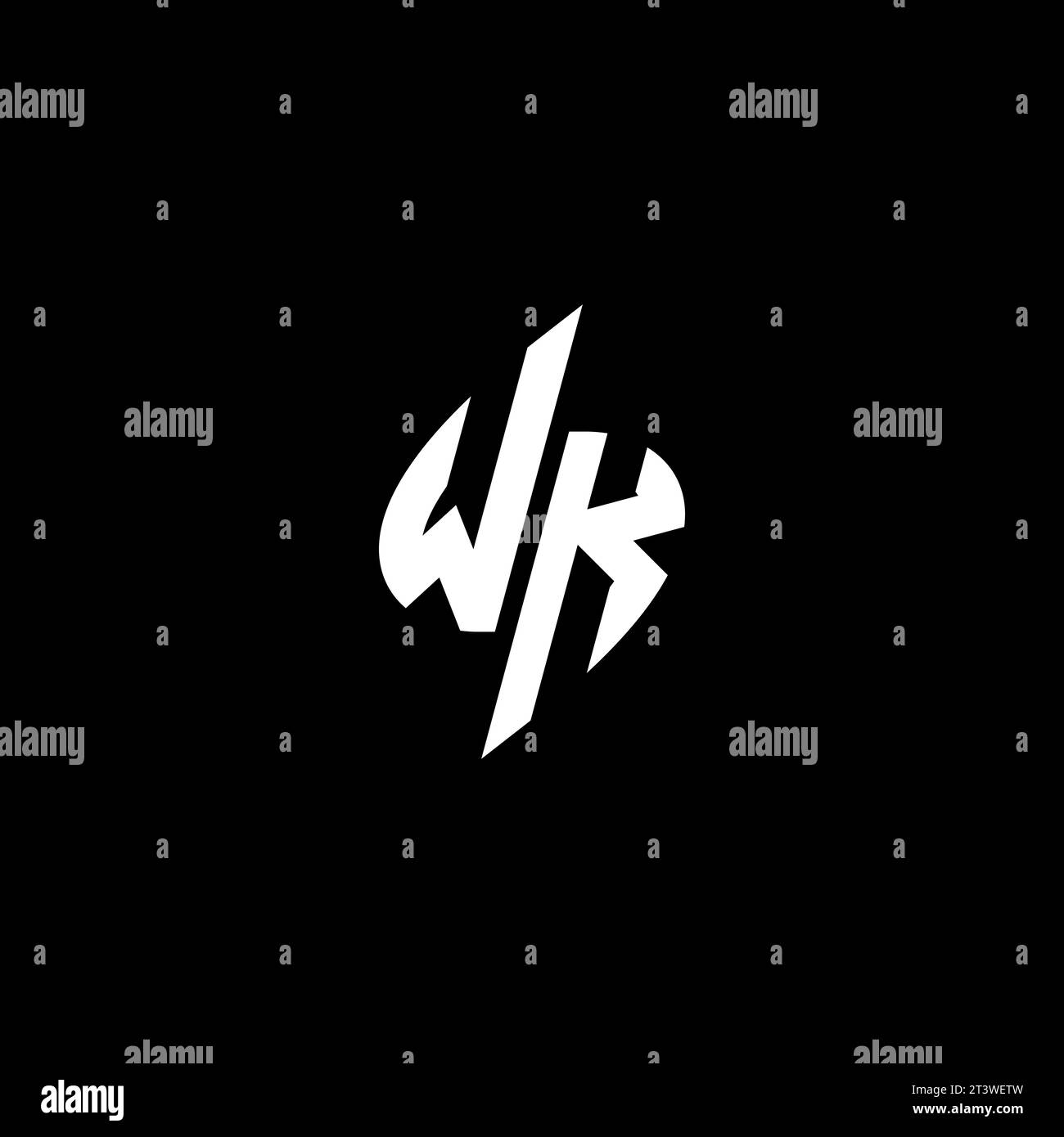 WK monogram esport logo design with cool shape concept in vector Stock ...