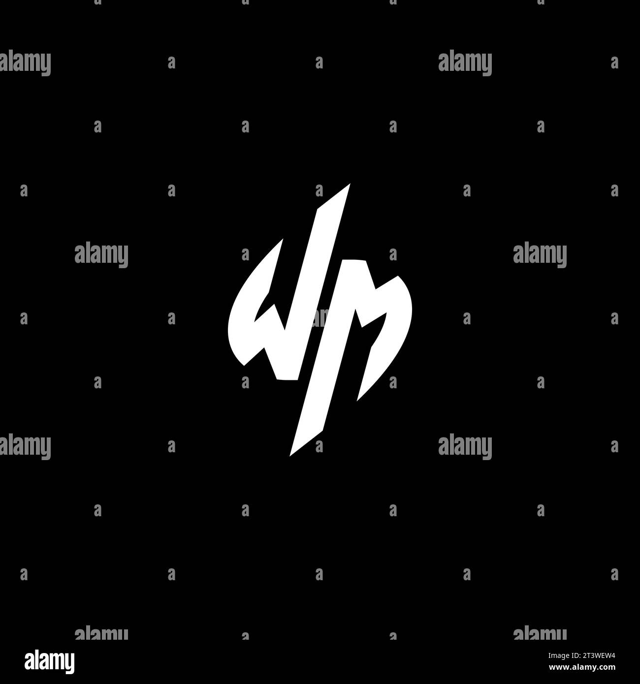 WM monogram esport logo design with cool shape concept in vector Stock ...