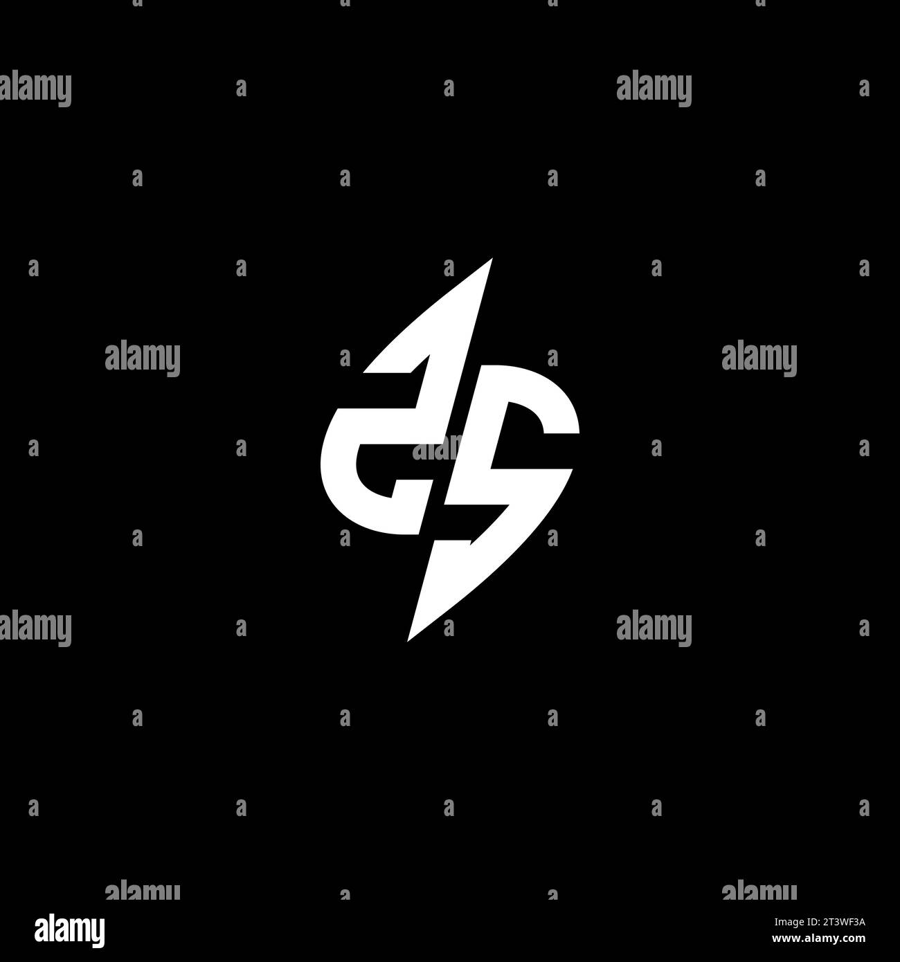 ZS monogram esport logo design with cool shape concept in vector Stock ...