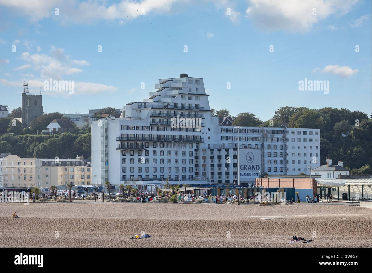Folkestone, Kent ,uk August 1, 2023 Folkestone harbour and Grand ...