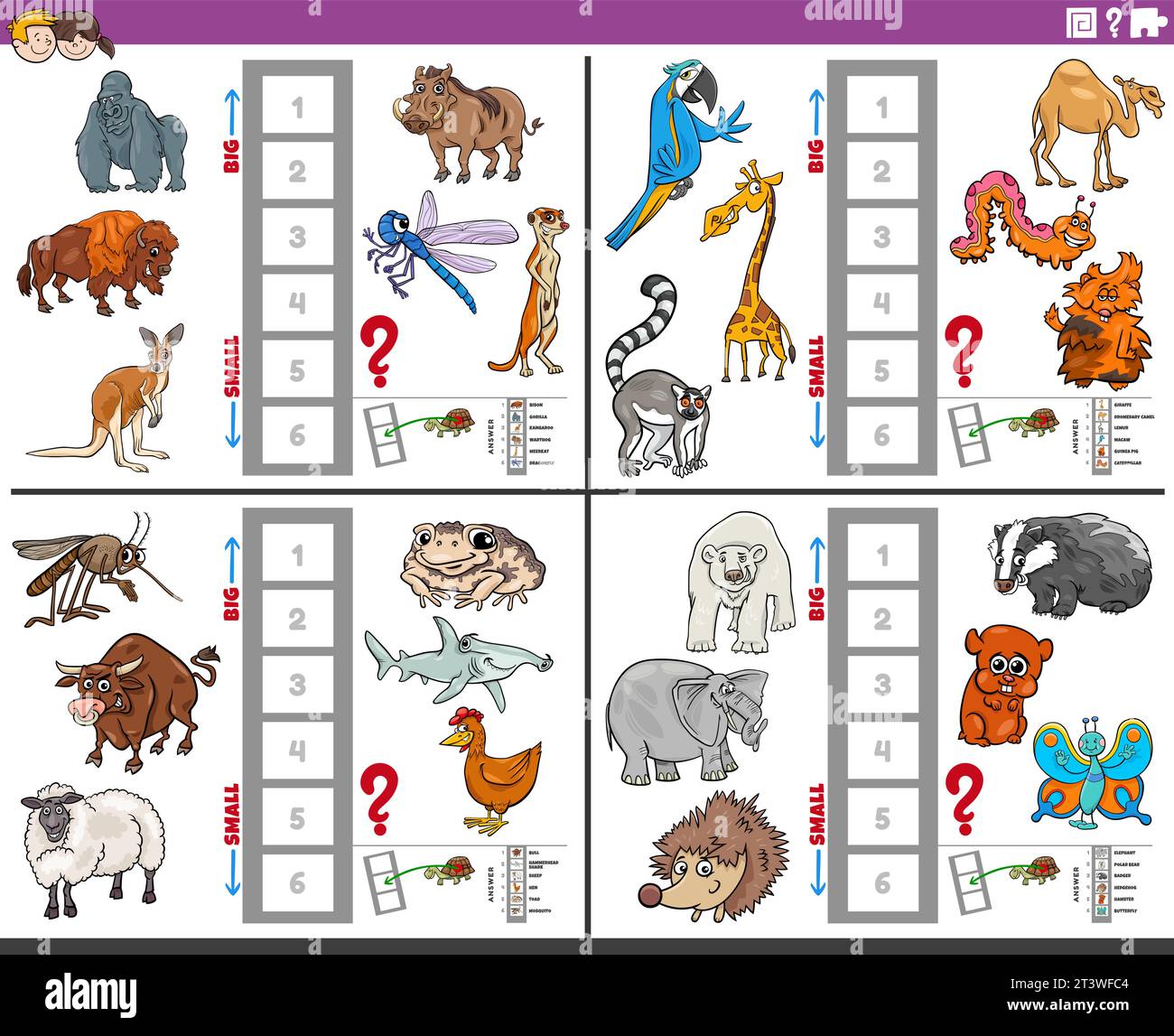 Cartoon illustration of educational activities set of finding the ...