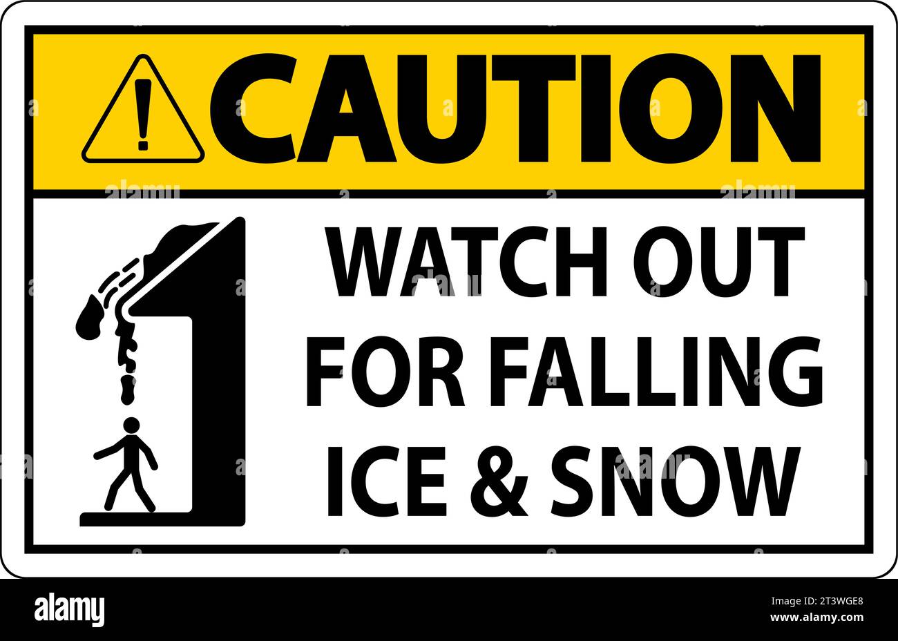 Caution Sign Watch Out For Falling Ice And Snow Stock Vector Image ...
