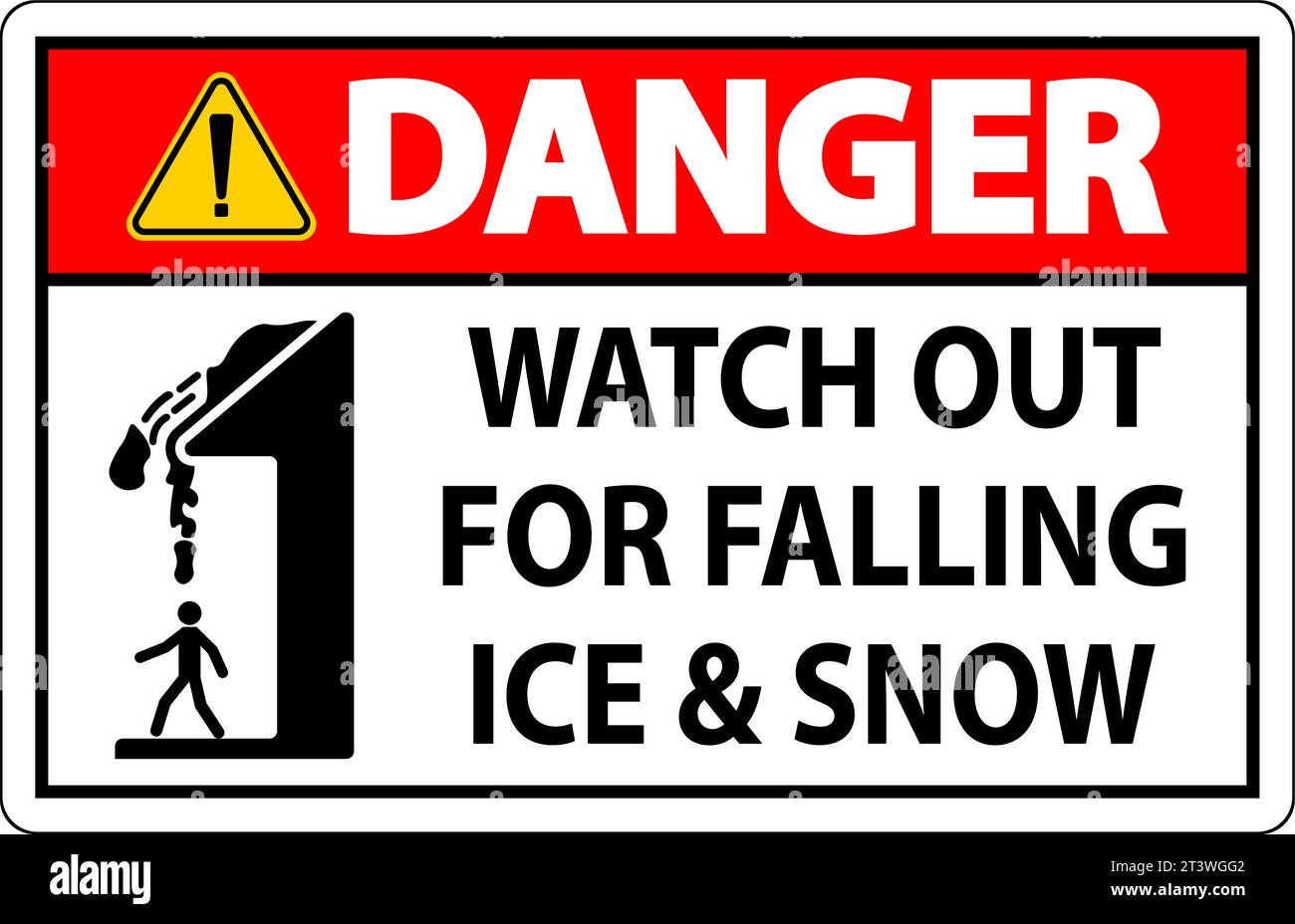 Danger Sign Watch Out For Falling Ice And Snow Stock Vector Image & Art ...