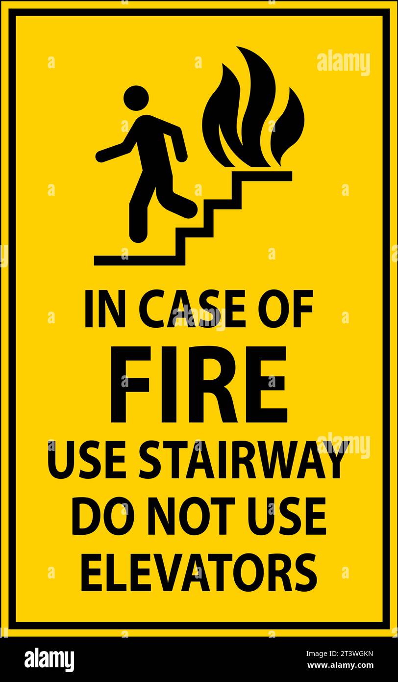 Fire symbol do not use elevators hi-res stock photography and images ...