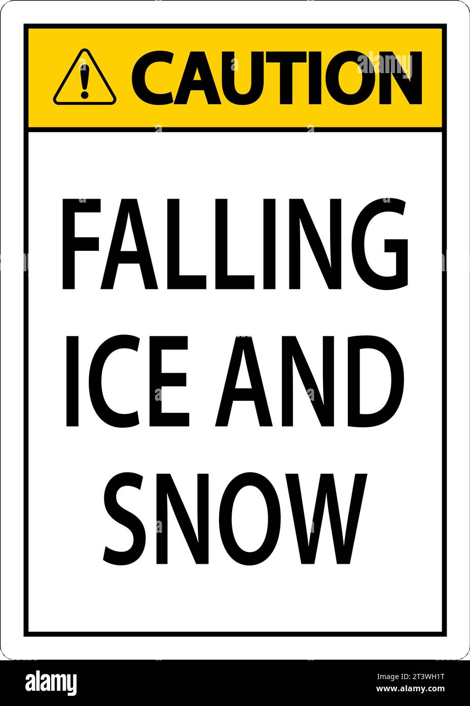 Caution Sign Falling Ice And Snow Stock Vector Image & Art - Alamy