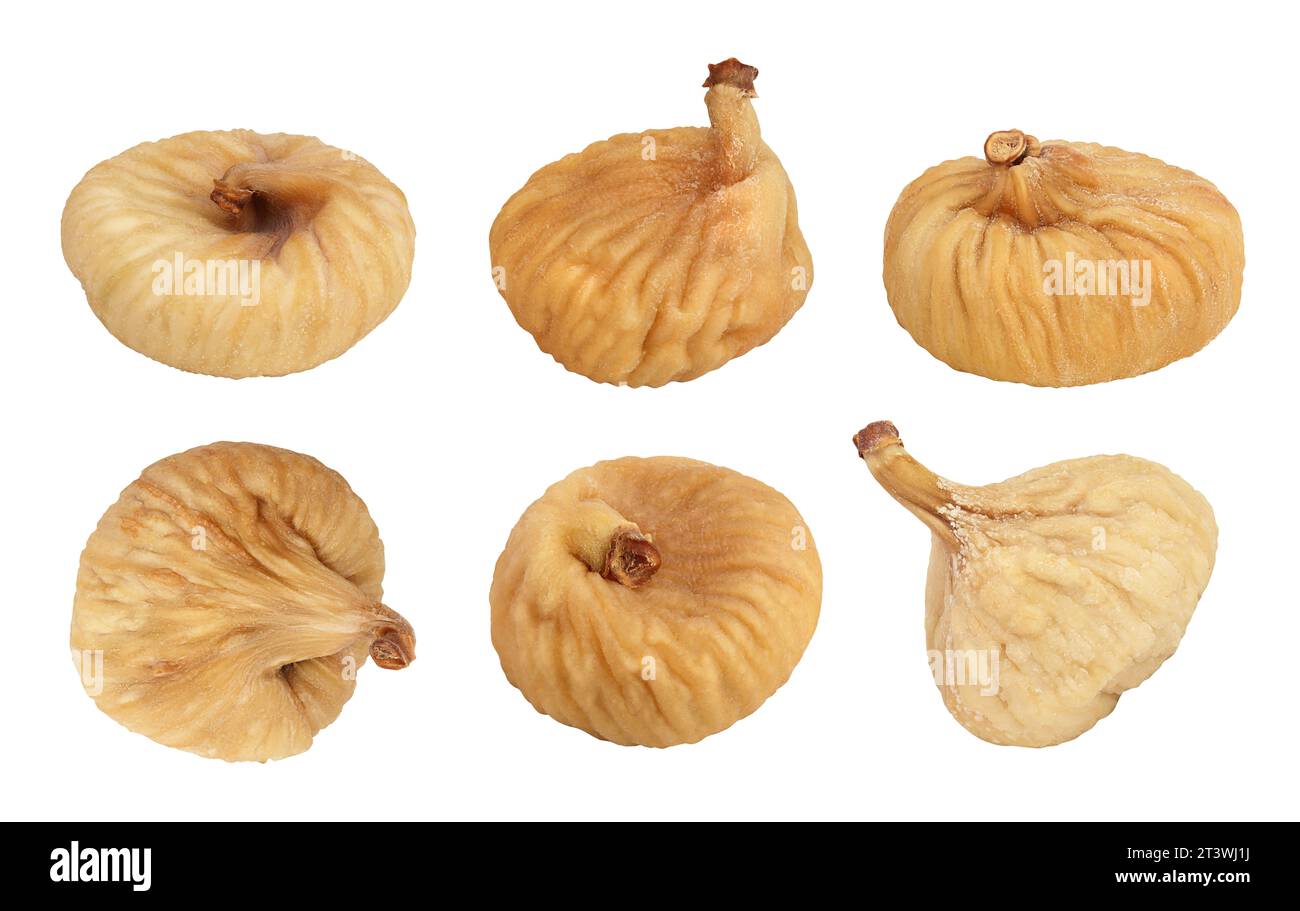 dried fig isolated on white background with full depth of field. Top ...